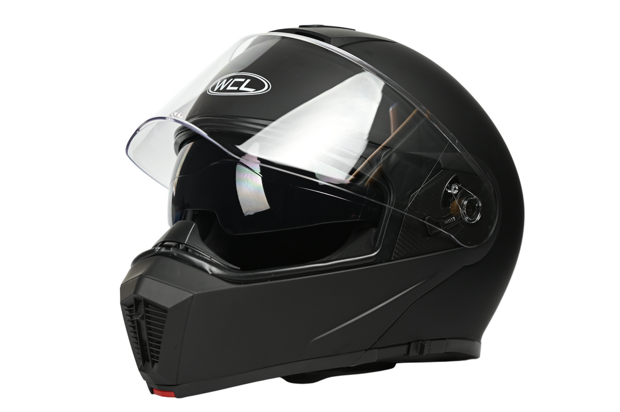 WCL Modular Full Face Motorcycle Helmet with Double Lens Visor - Gloss ...